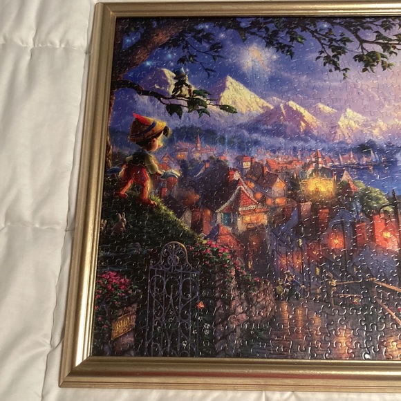 Thomas Kinkade | Wall Decor | Thomas Kinkade Pinocchio Framed Puzzle ...